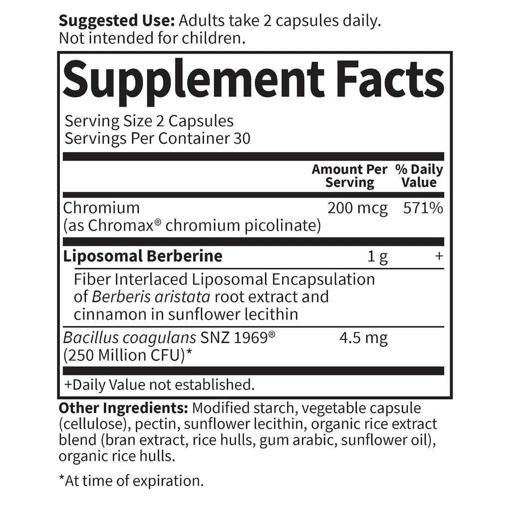 Chromium-rich supplement for balanced blood sugar