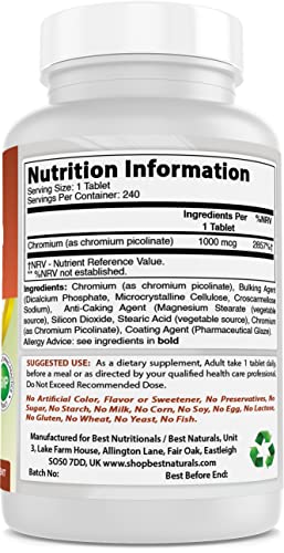 chromium tablets for nutritional support