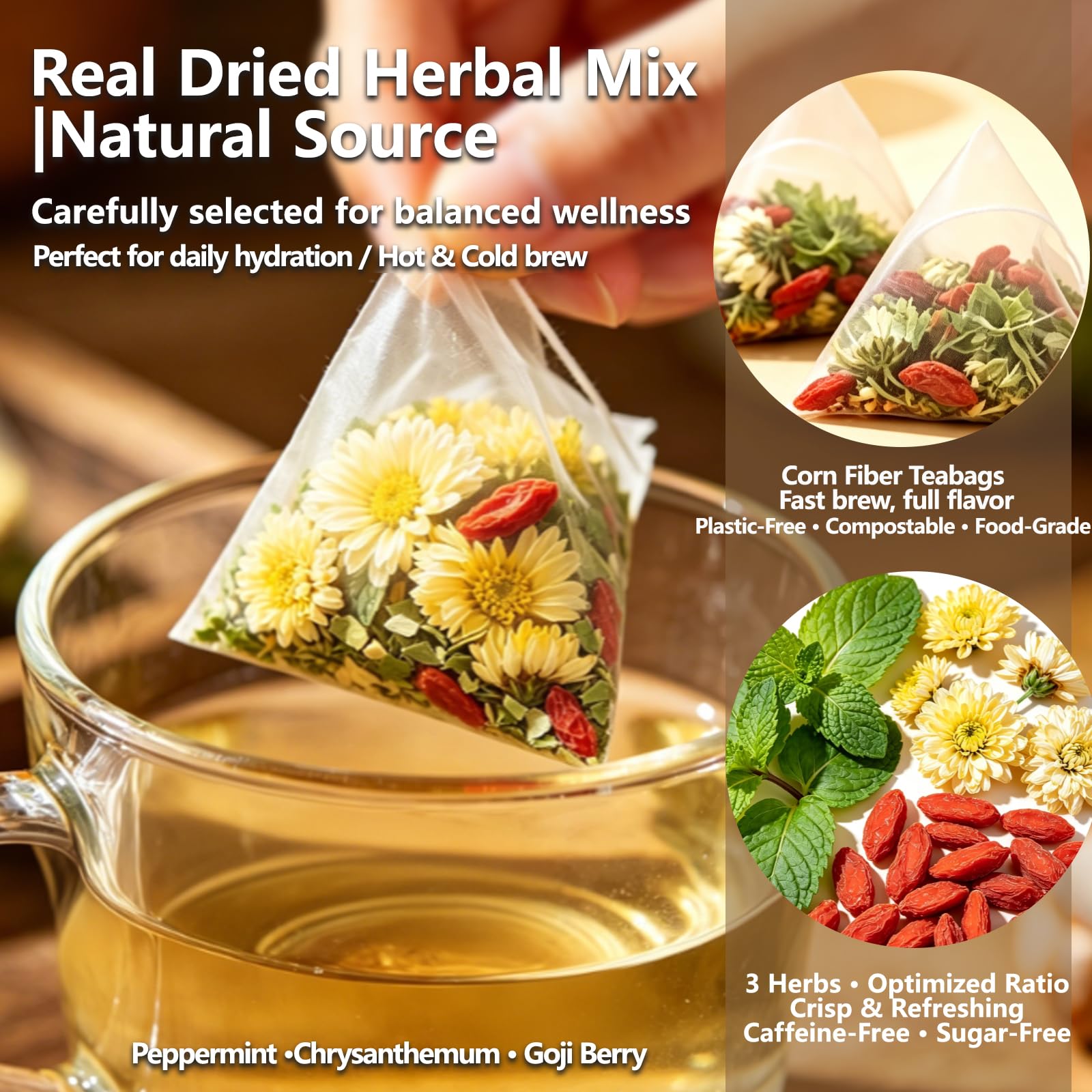 Chrysanthemum goji herbal tea blend