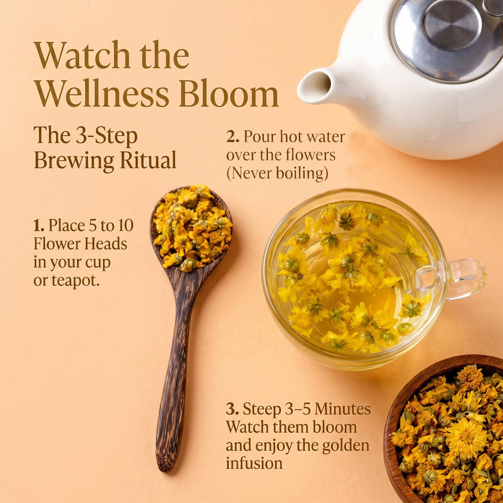 Chrysanthemum tea for soothing effects