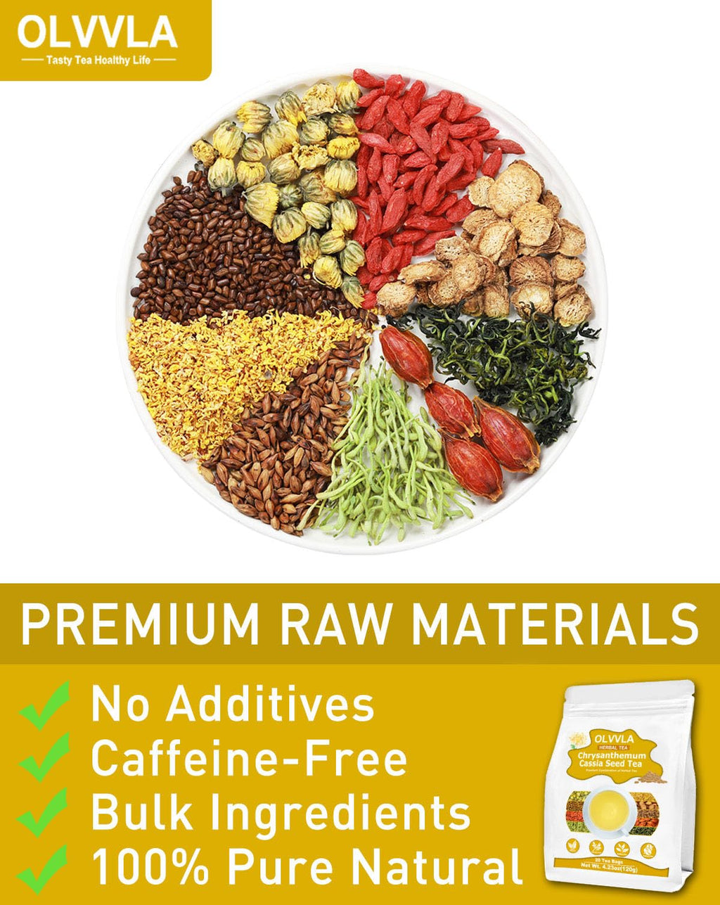 Chrysanthemum tea with cassia seeds