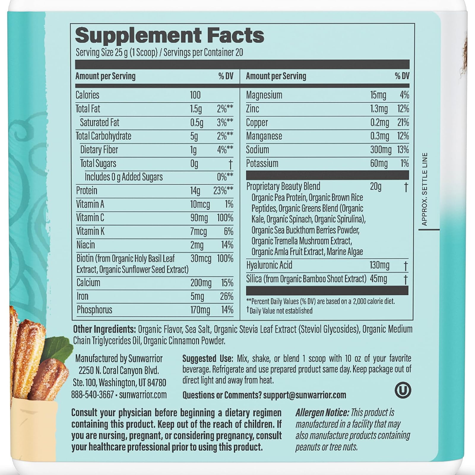 Churro flavour collagen peptides supplement