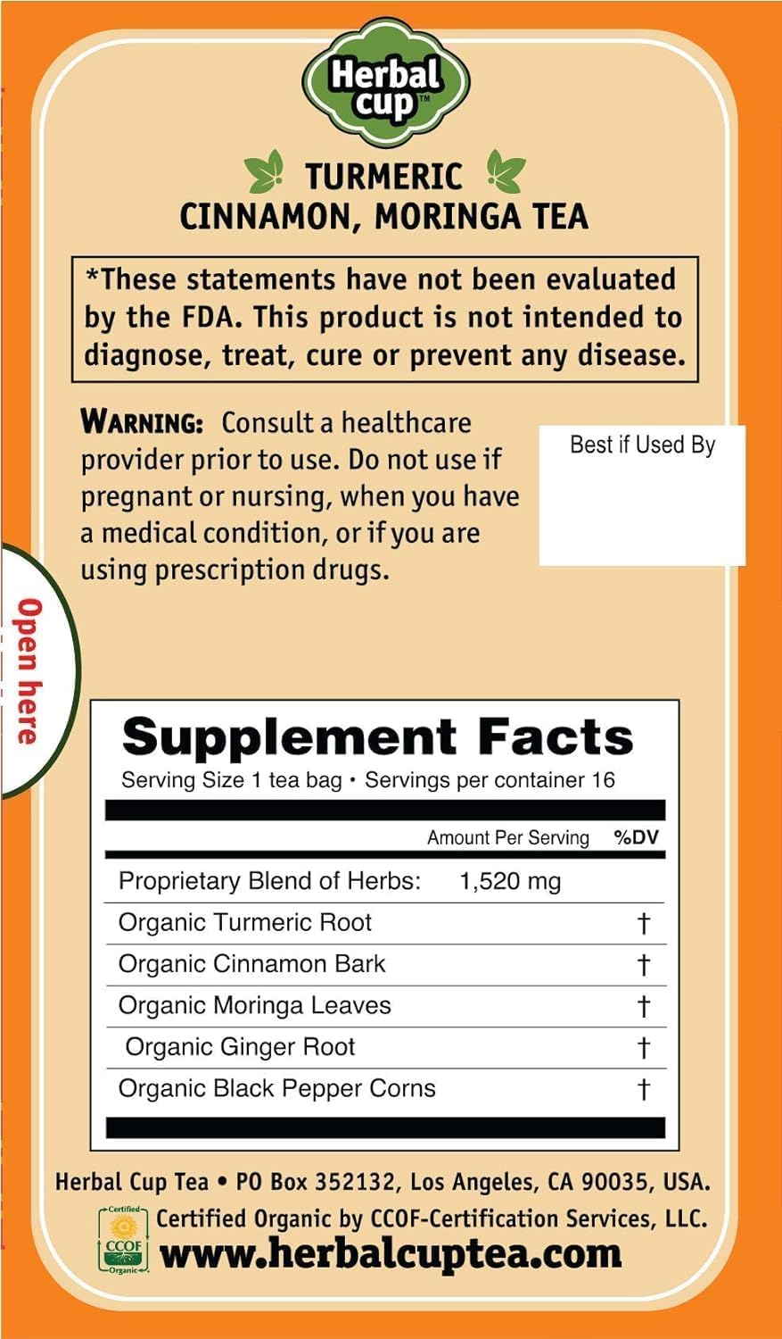 Cinnamon and moringa herbal tea