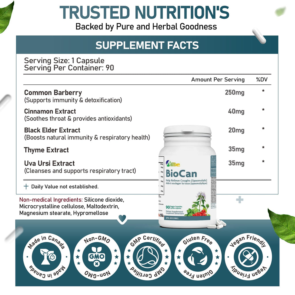 Cinnamon capsules for cough relief