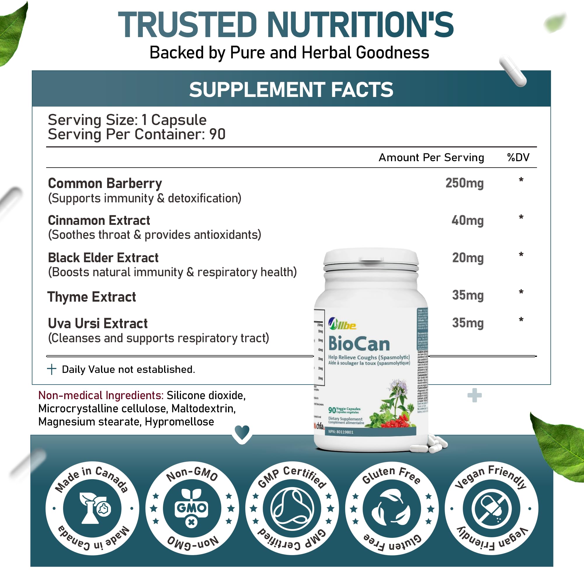 Cinnamon capsules for cough relief