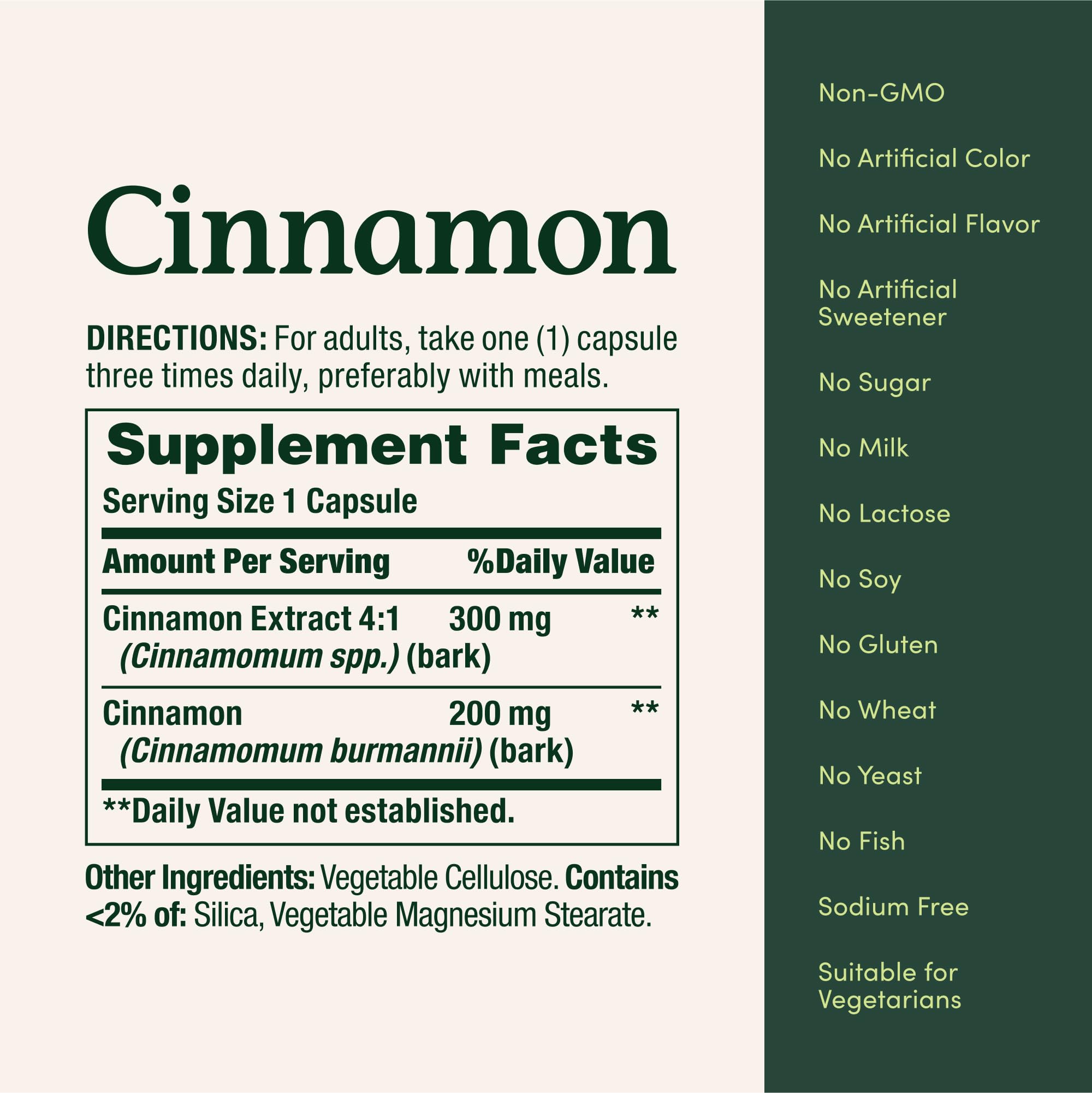Cinnamon capsules for daily nutrition
