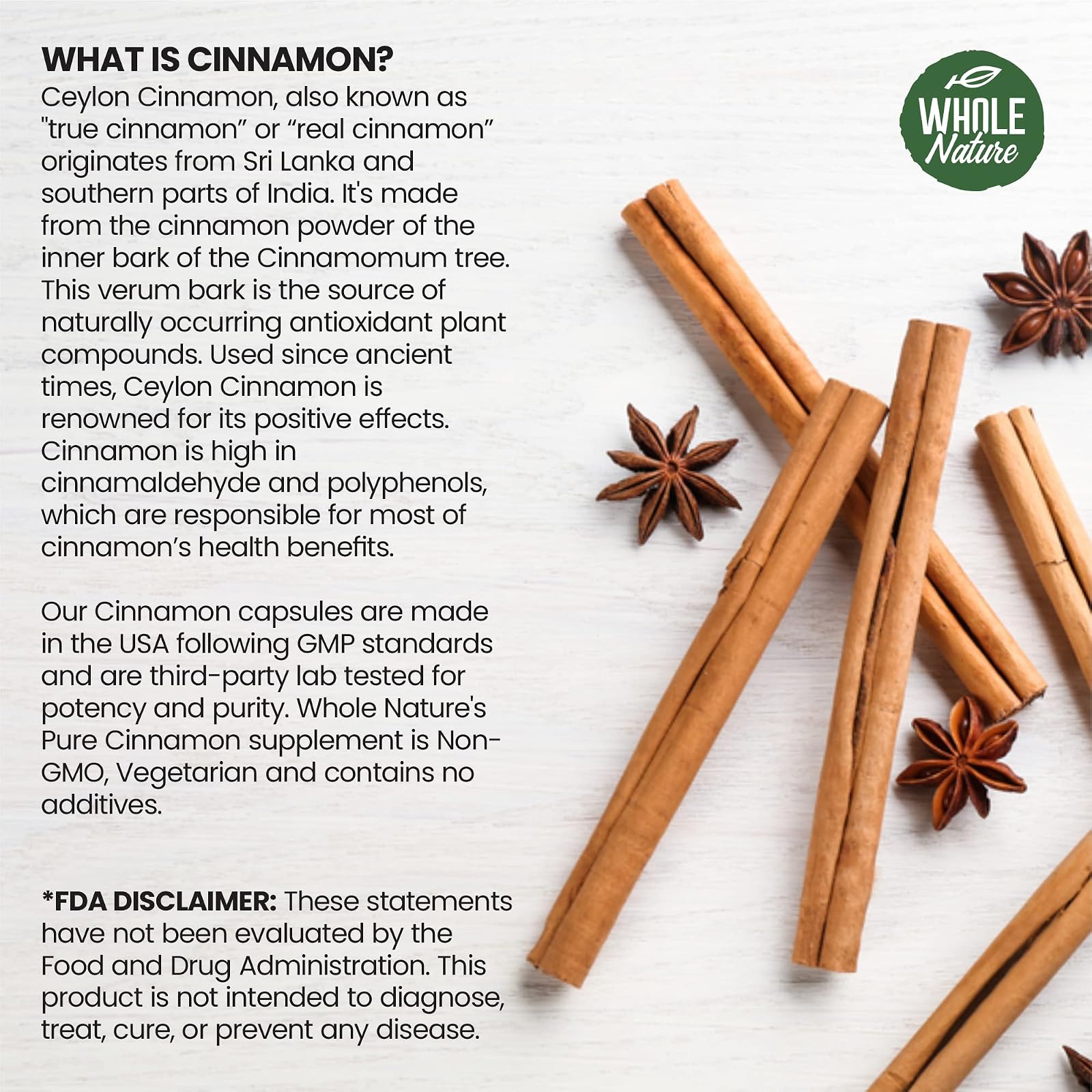 Cinnamon capsules for daily nutritional boost