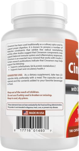 Cinnamon capsules for metabolism support