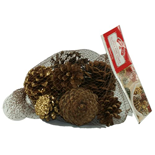 cinnamon scented glitter pine cones decor