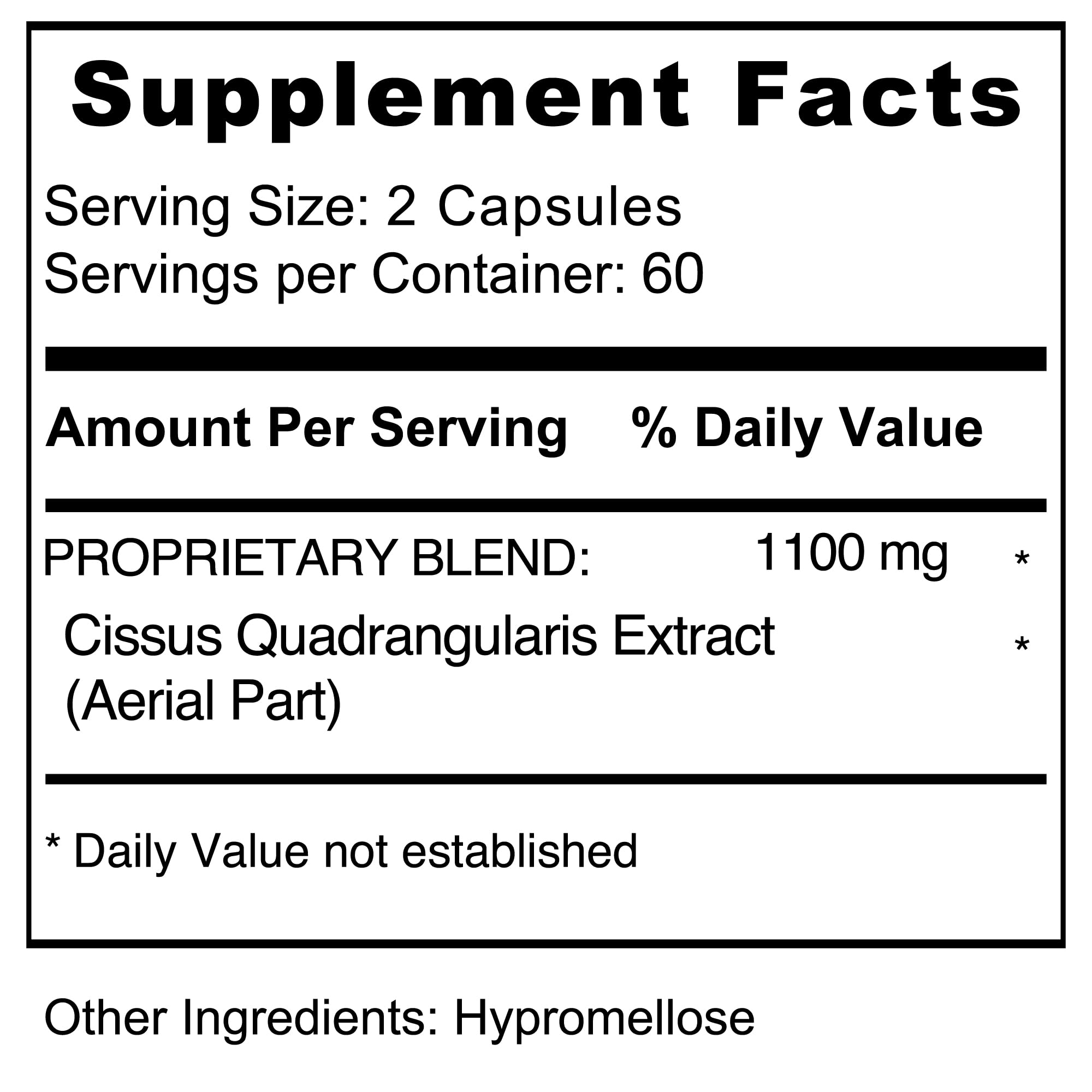 cissus quadrangularis 550 mg dosage