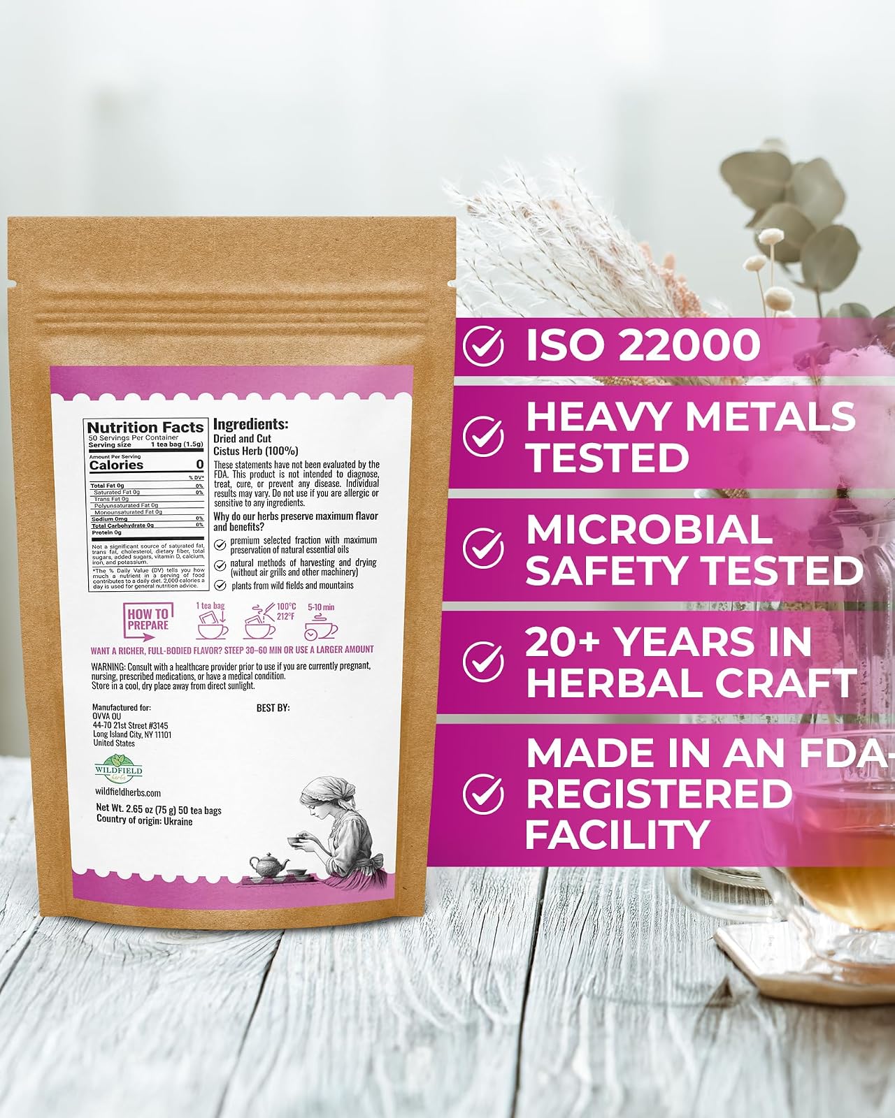 Cistus Incanus detox herbal infusion