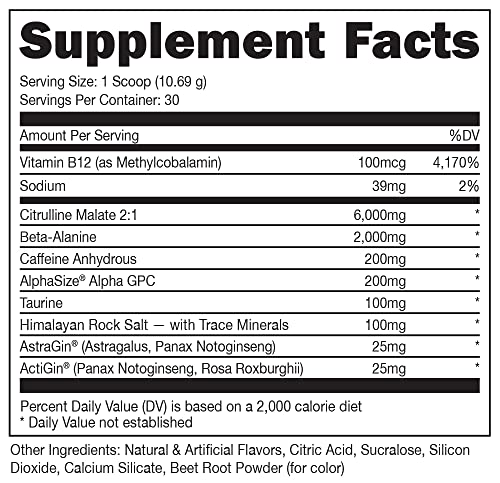 Citrulline enhanced pre-workout formula