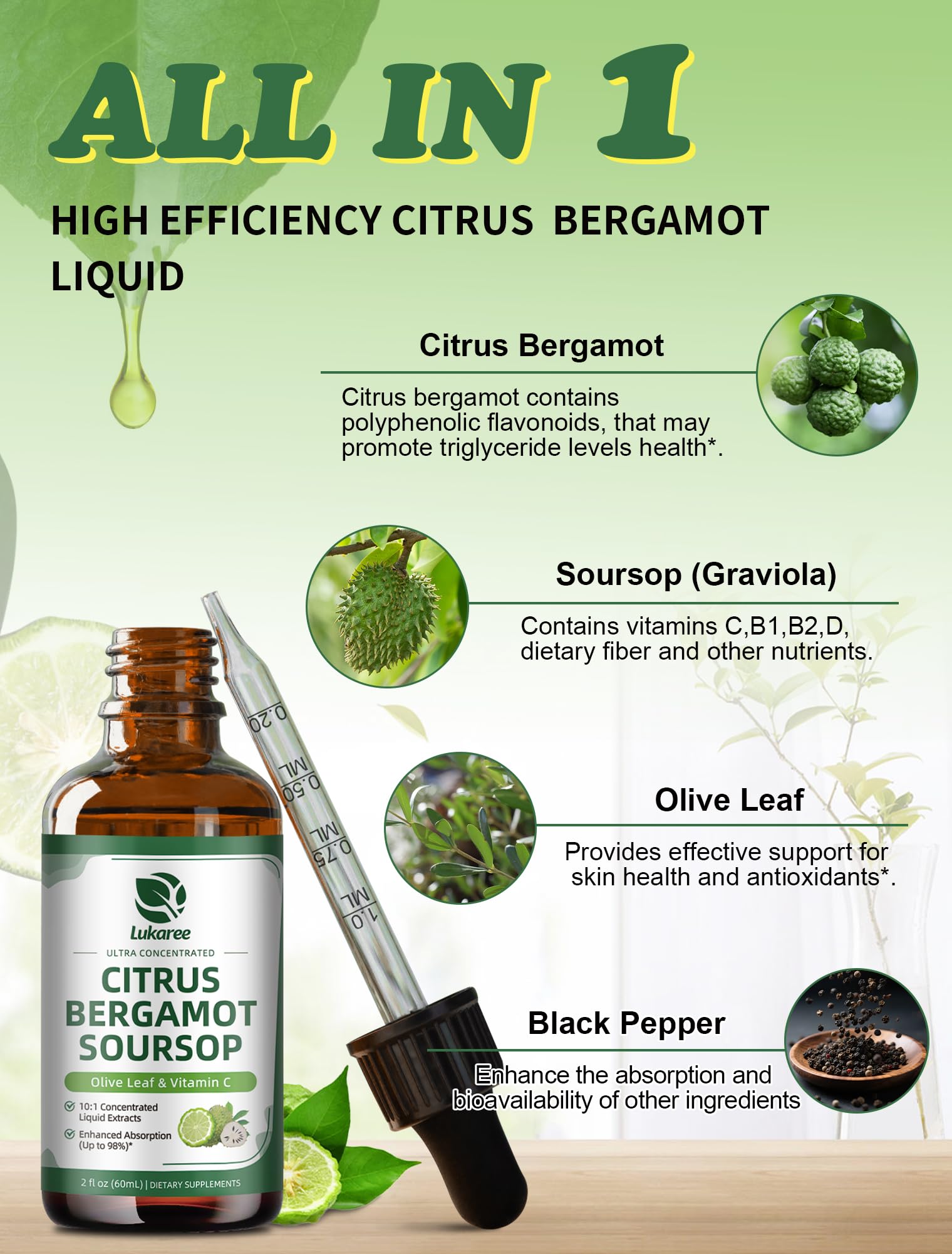 Citrus Bergamot red yeast rice drops