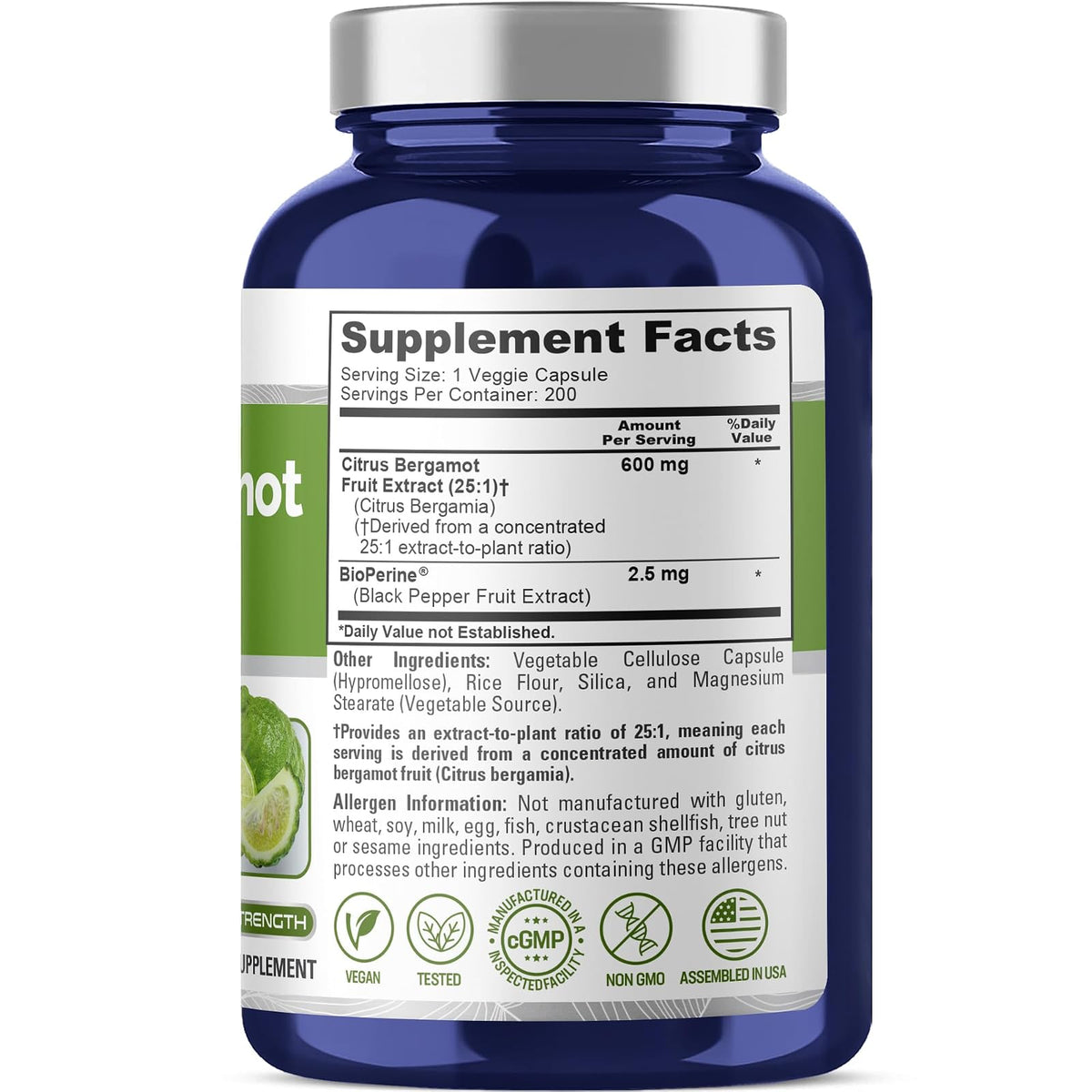 Citrus Bergamot whole food multivitamin capsules