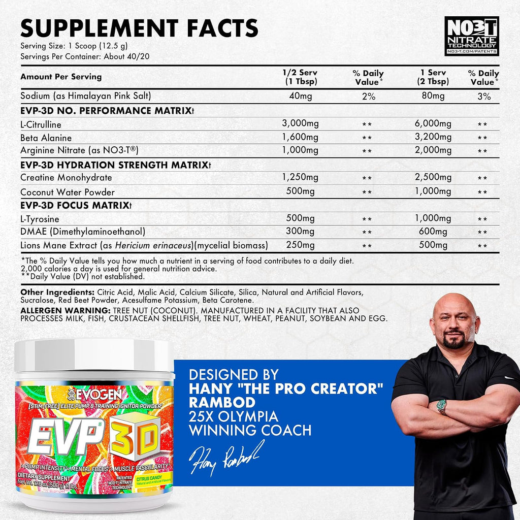 Citrus Candy flavour pre-workout powder