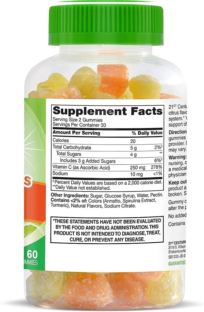 Citrus-flavored daily vitamin supplement