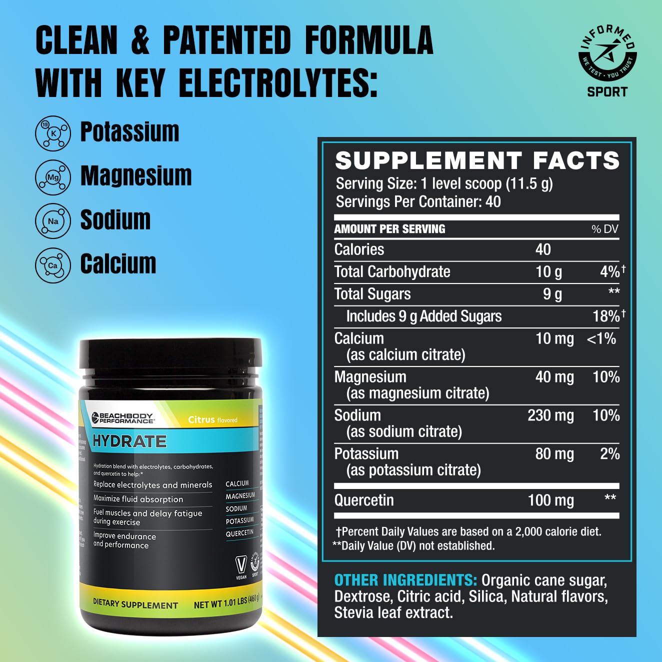 Citrus flavour electrolyte drink mix