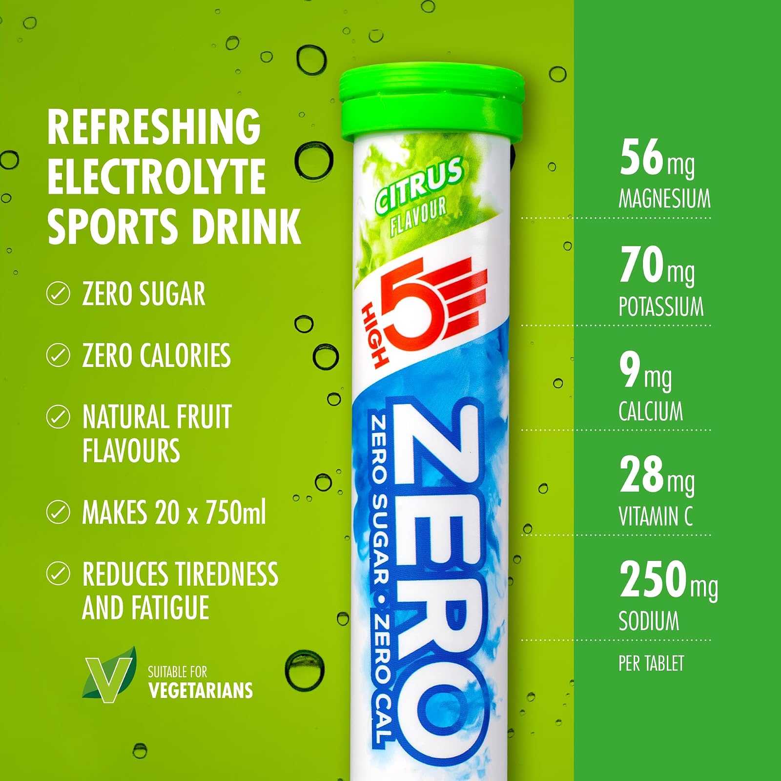 Citrus flavour electrolyte powder tablets