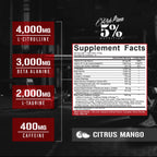 Citrus mango flavour pre-workout energy