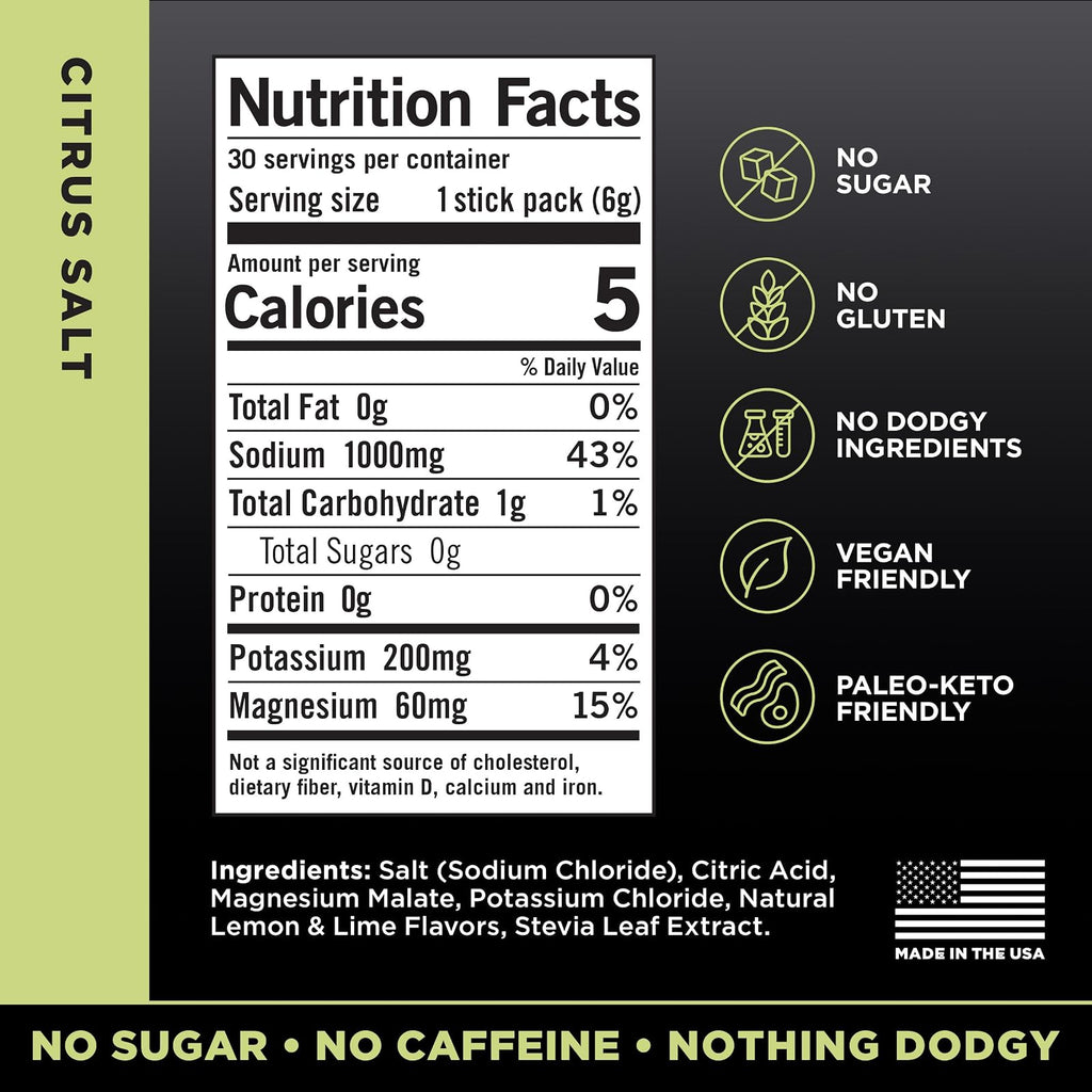 Citrus salt electrolyte powder mix