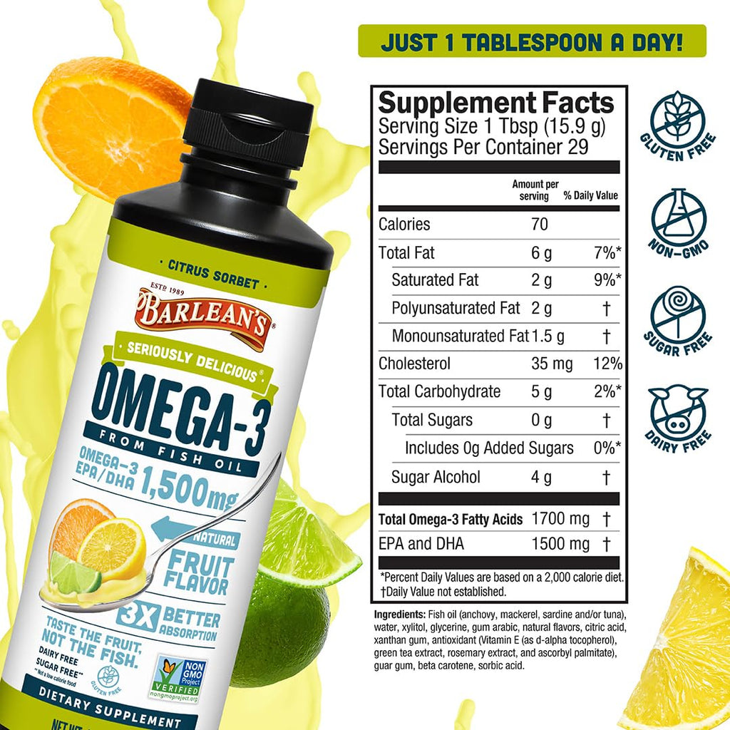 citrus sorbet flavoured omega 3