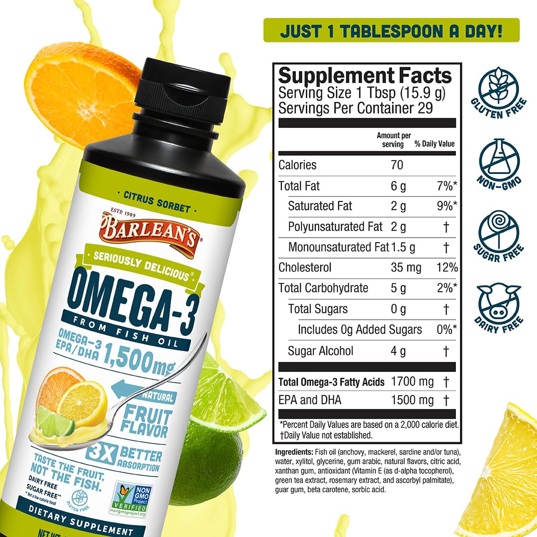 citrus sorbet flavoured omega 3