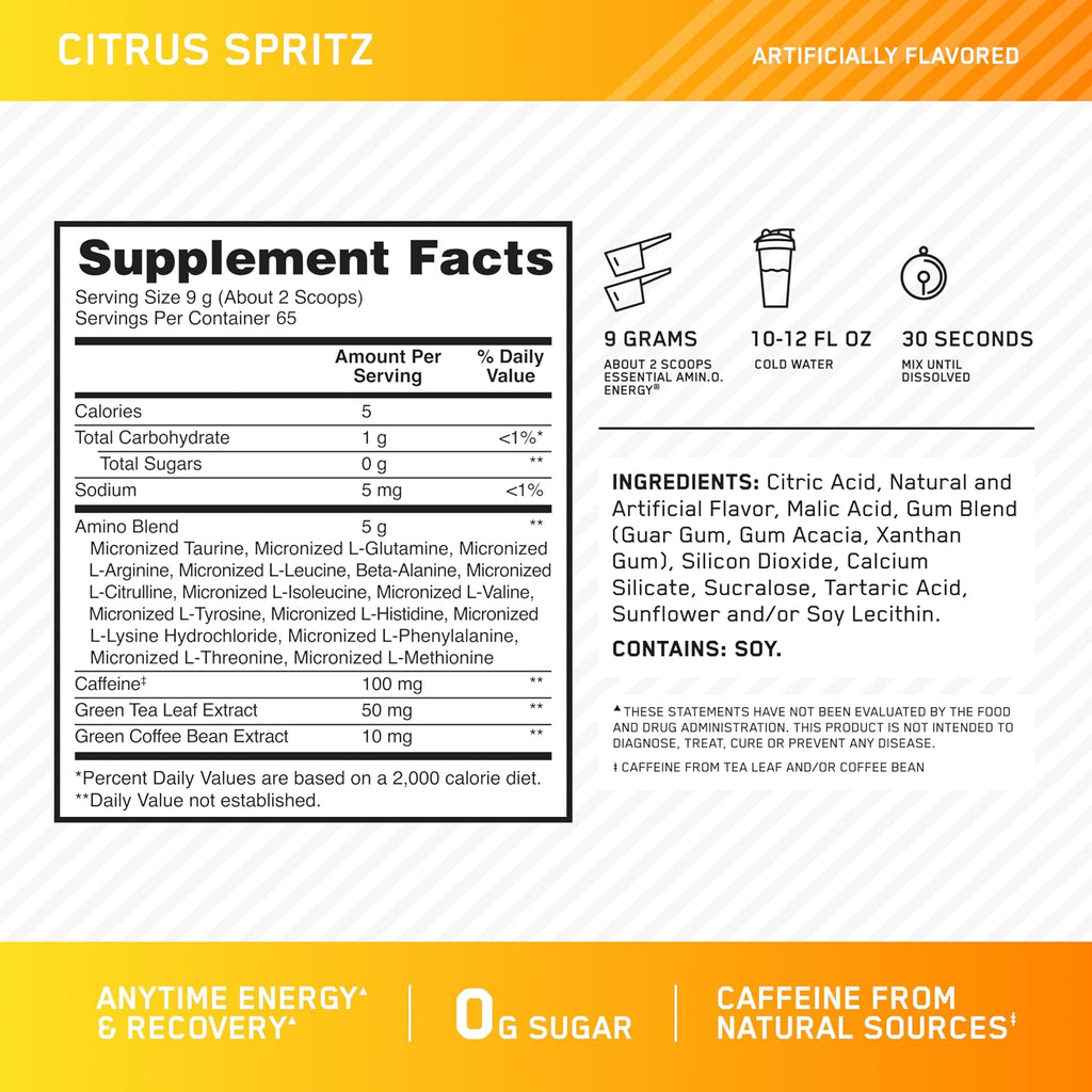 Citrus spritz flavour energy boost