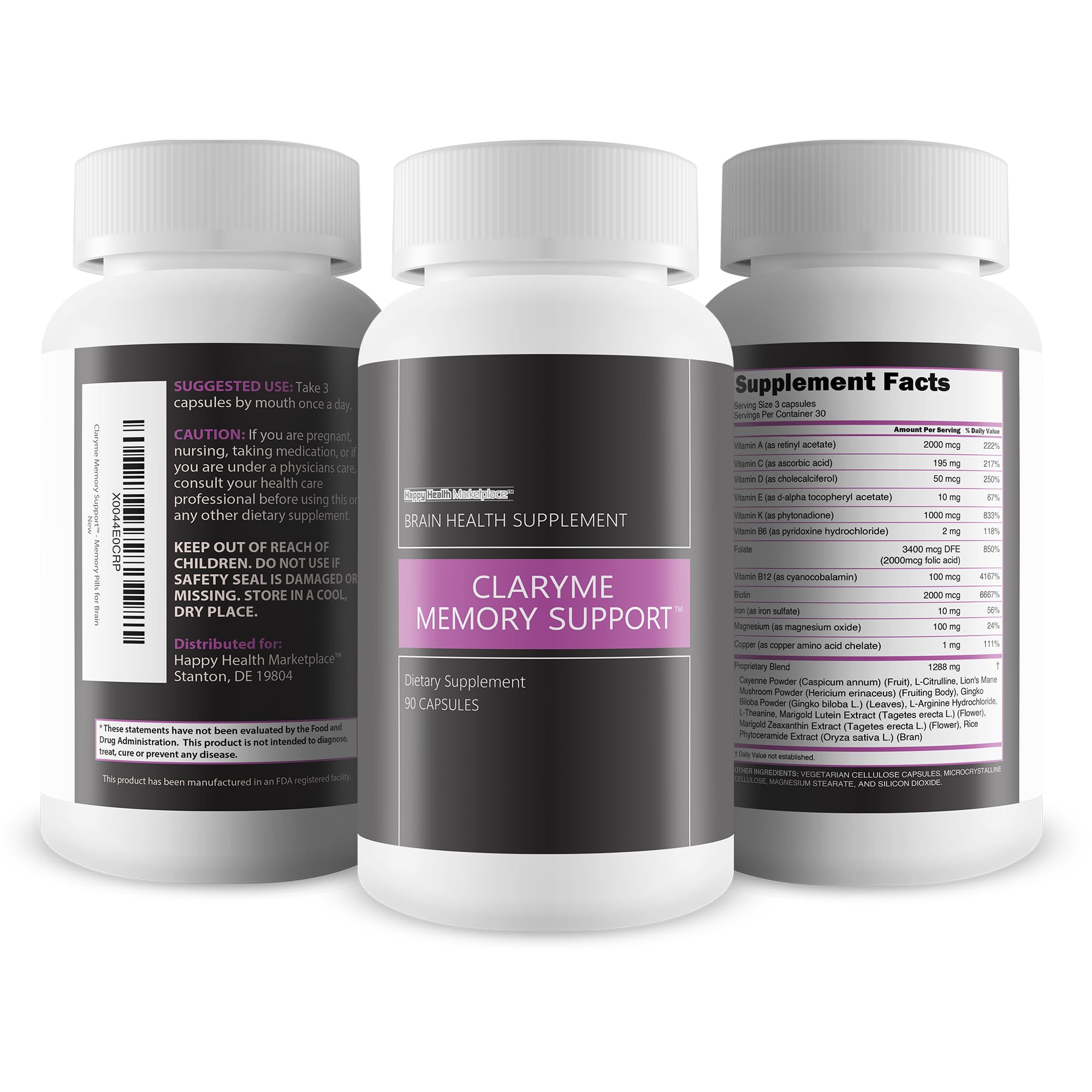Claryme herbal supplement for memory
