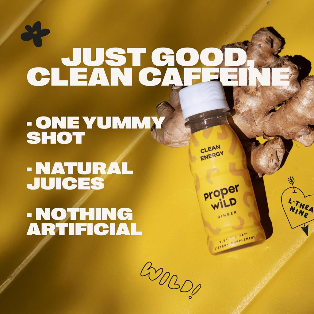 Clean energy shots with ginger flavour