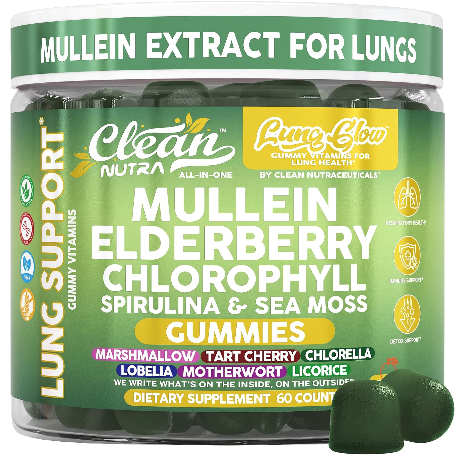 Clean Nutra Mullein Gummies for respiratory health
