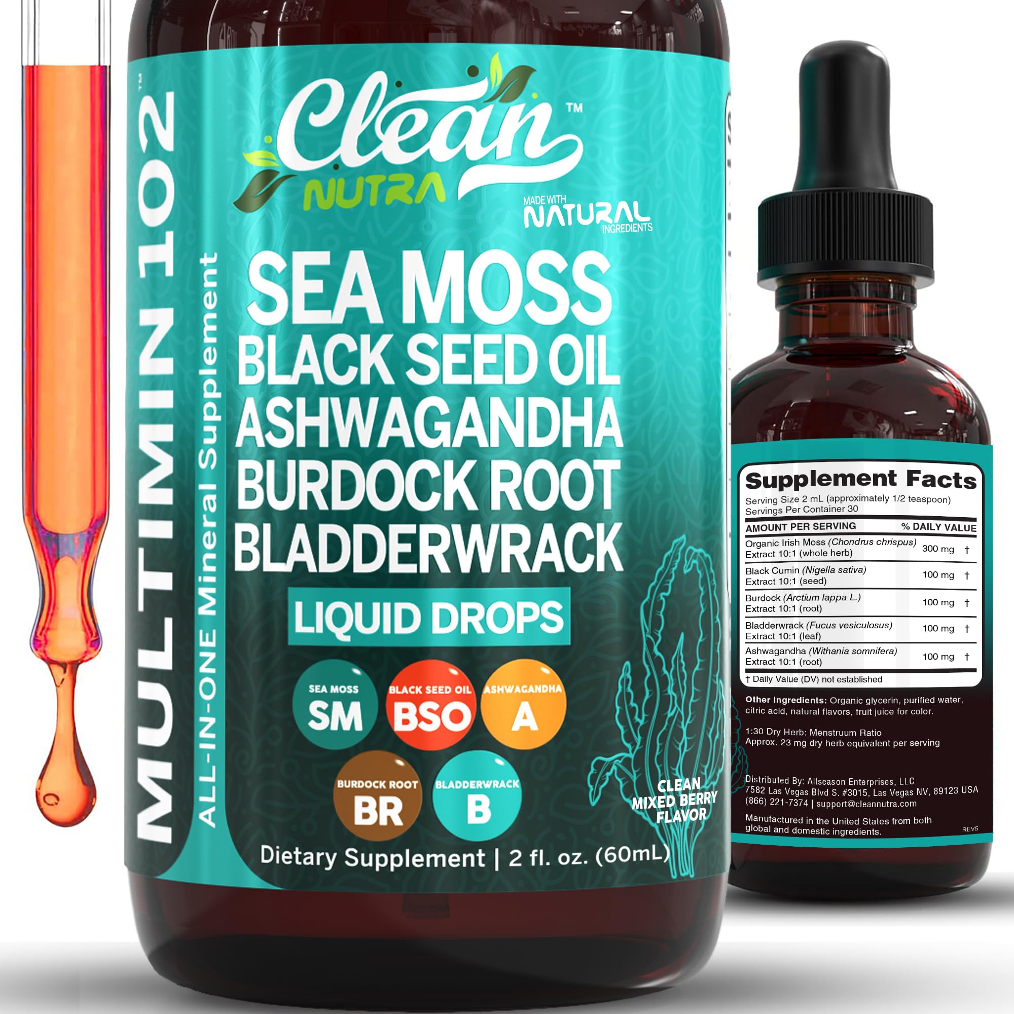 Clean Nutra sea moss drops benefits