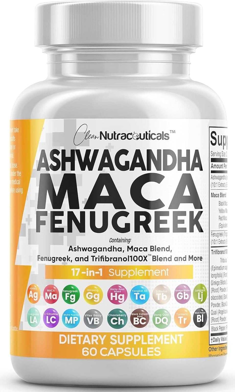 Clean Nutraceuticals ashwagandha capsules for stress relief
