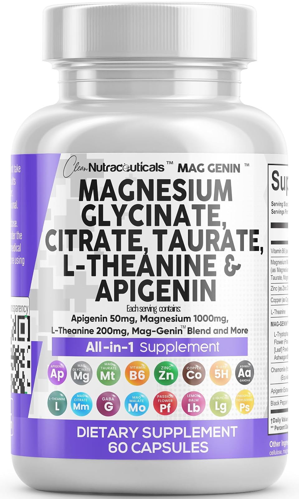 Clean Nutraceuticals magnesium glycinate capsules