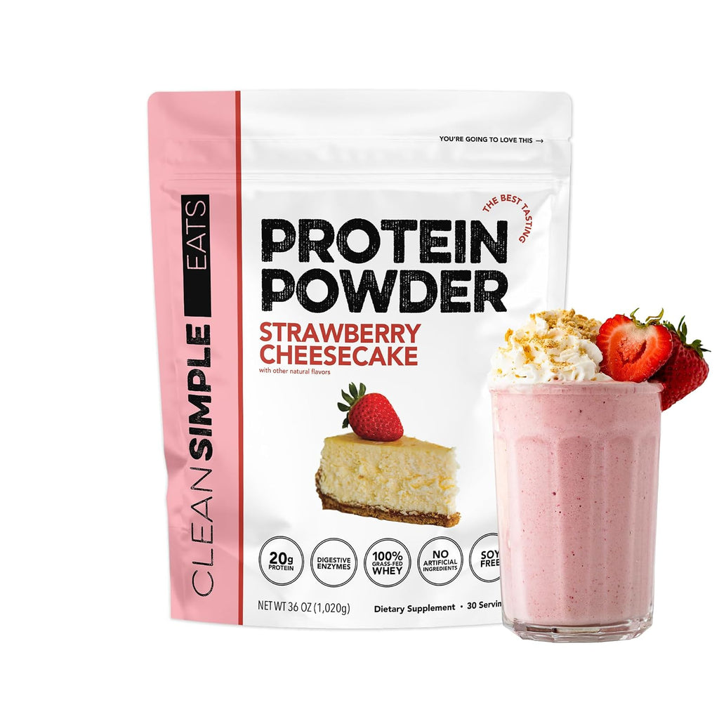 Clean Simple Eats strawberry cheesecake protein