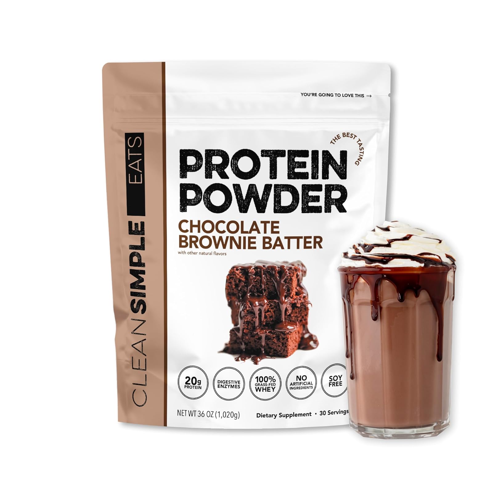 Clean Simple Eats whey protein brownie batter