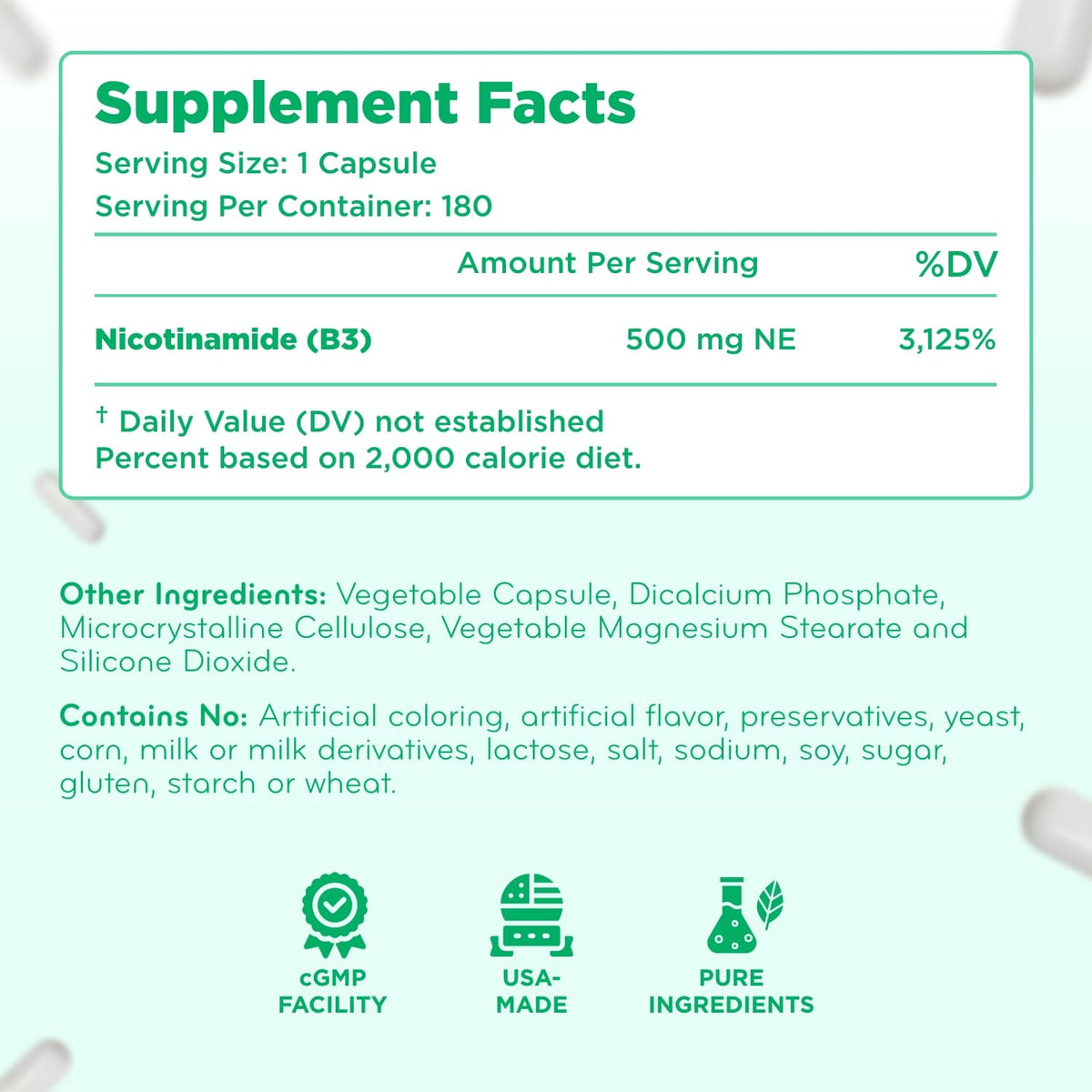 Clear Formulas Nicotinamide supplement