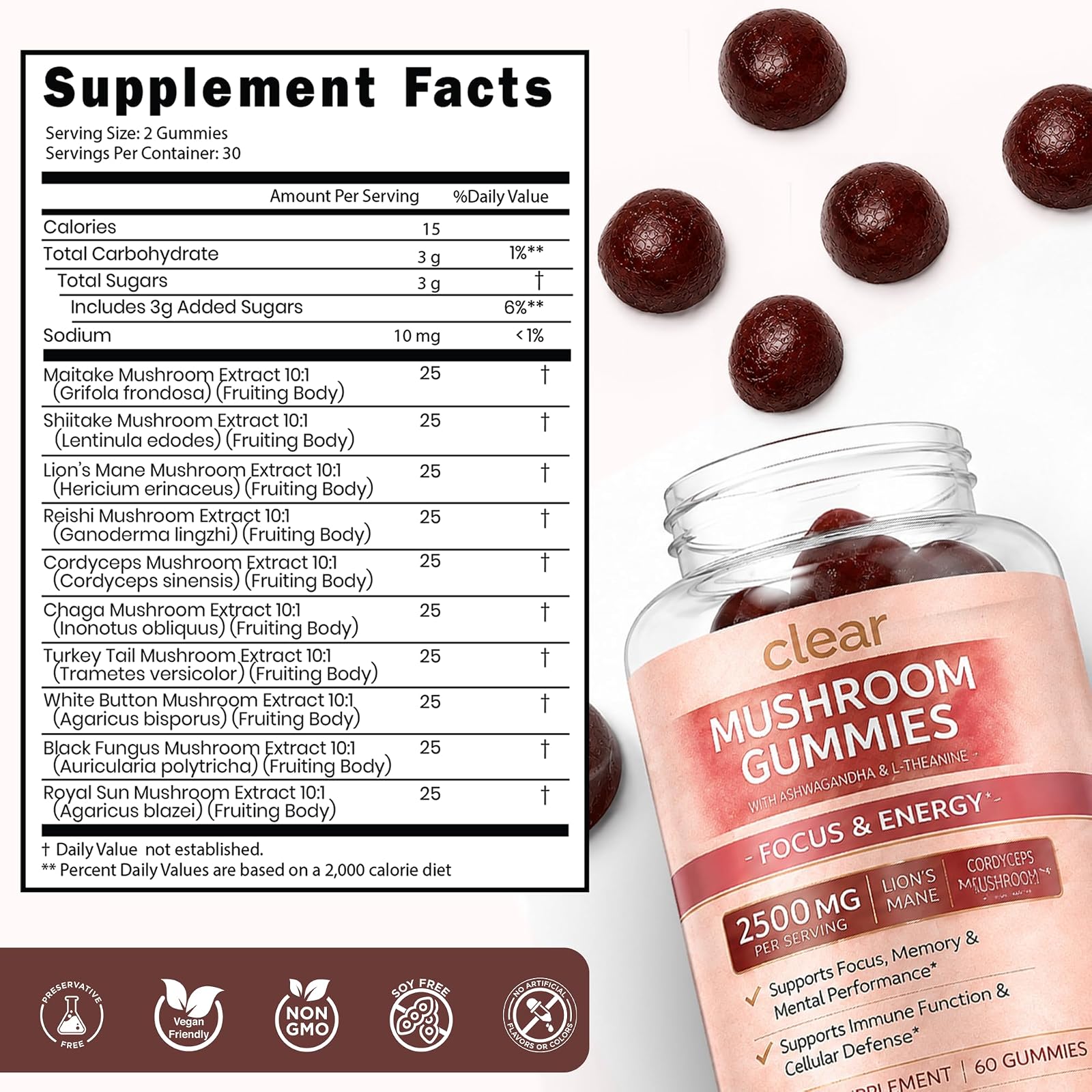 Clear Lion's Mane gummies for mental clarity