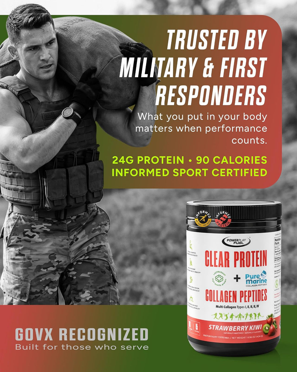 Clear protein powder for muscle support