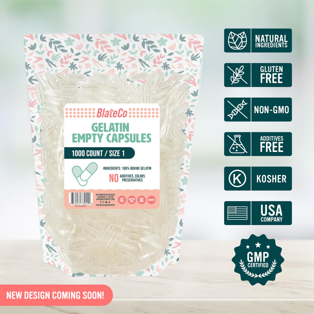 clear size 1 gelatin capsules