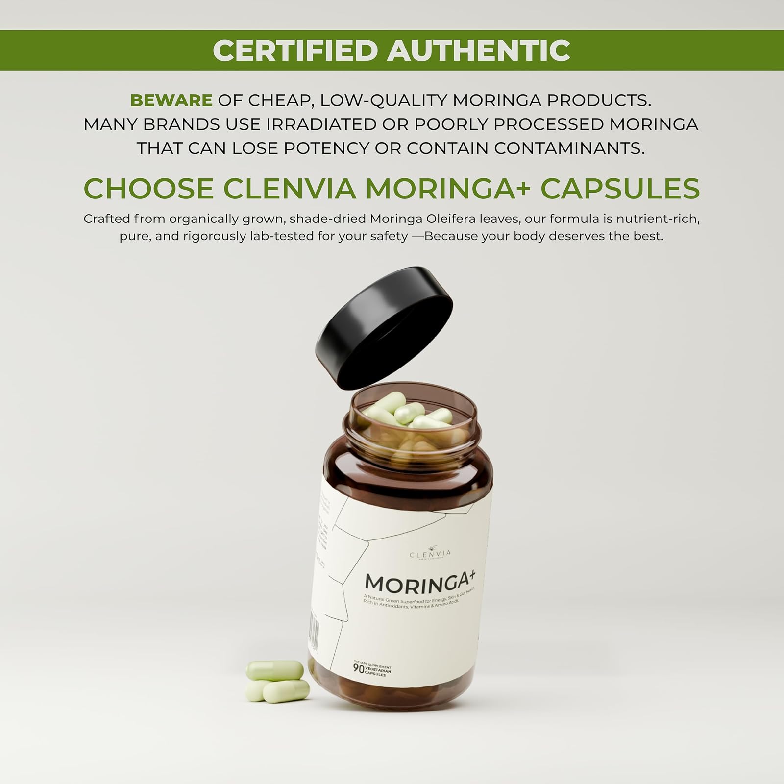 CLENVIA Organic Moringa for vitality