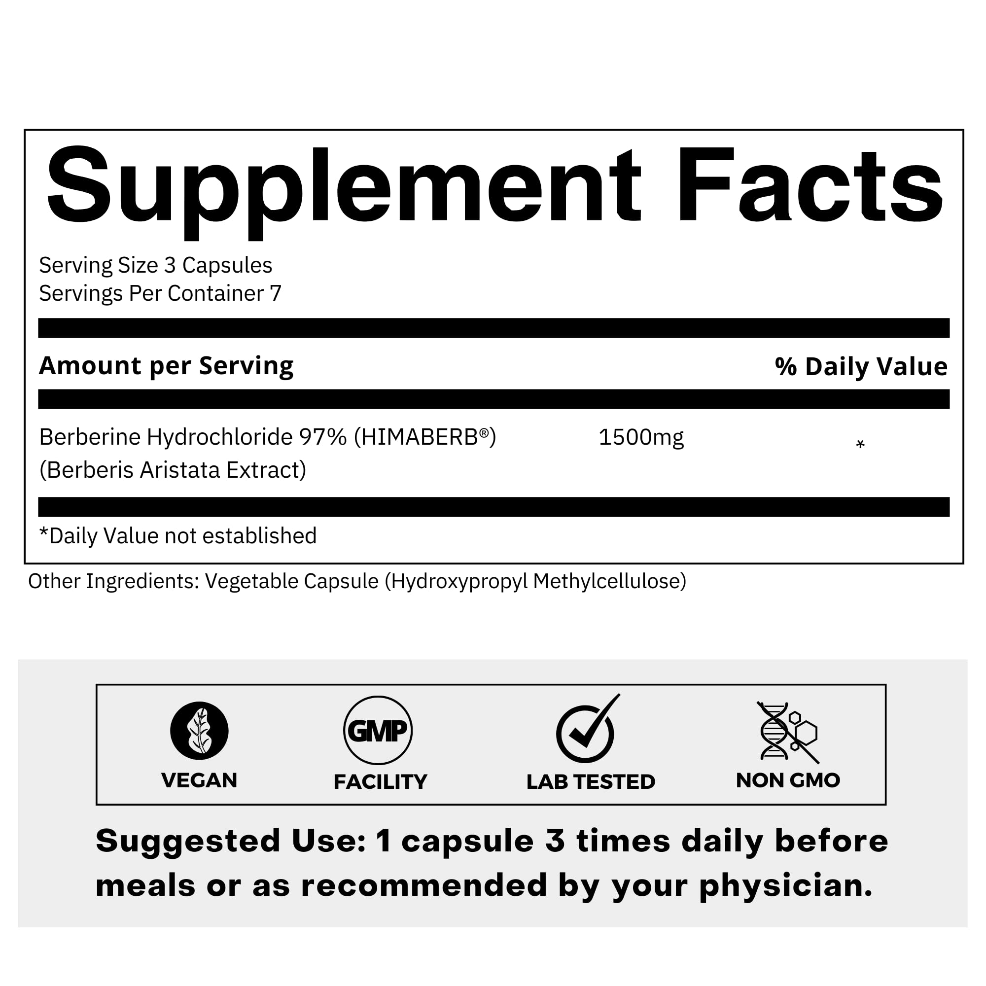 Clinically studied berberine supplement