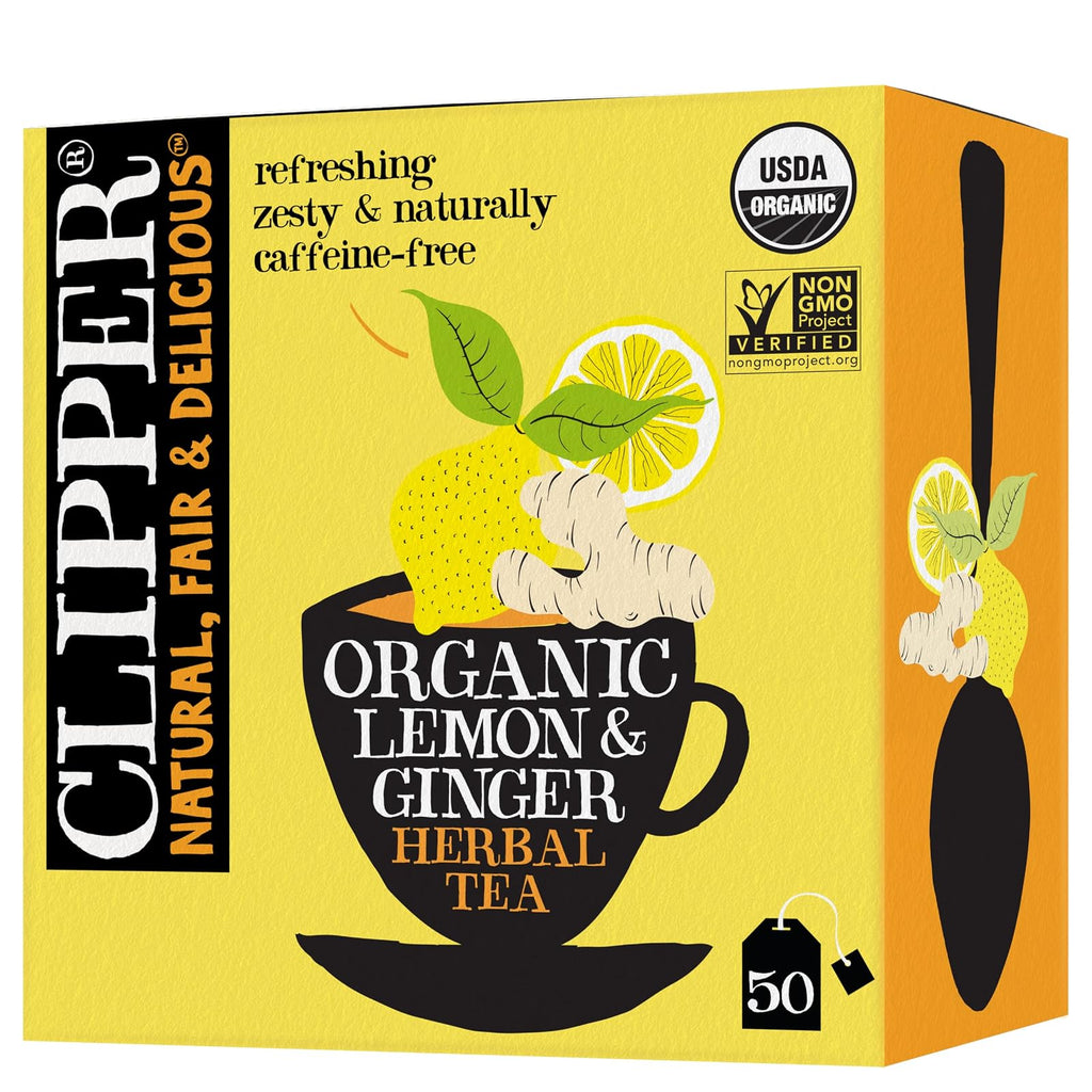 Clipper organic lemon ginger tea bags