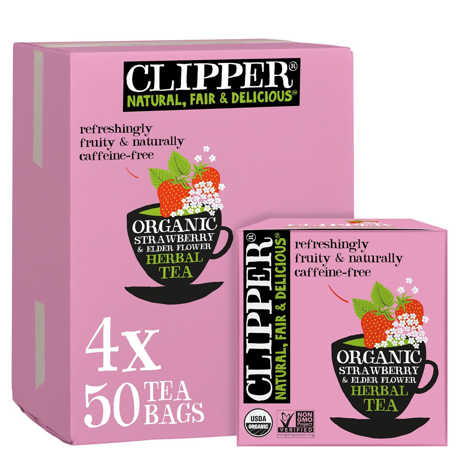 Clipper organic strawberry herbal tea