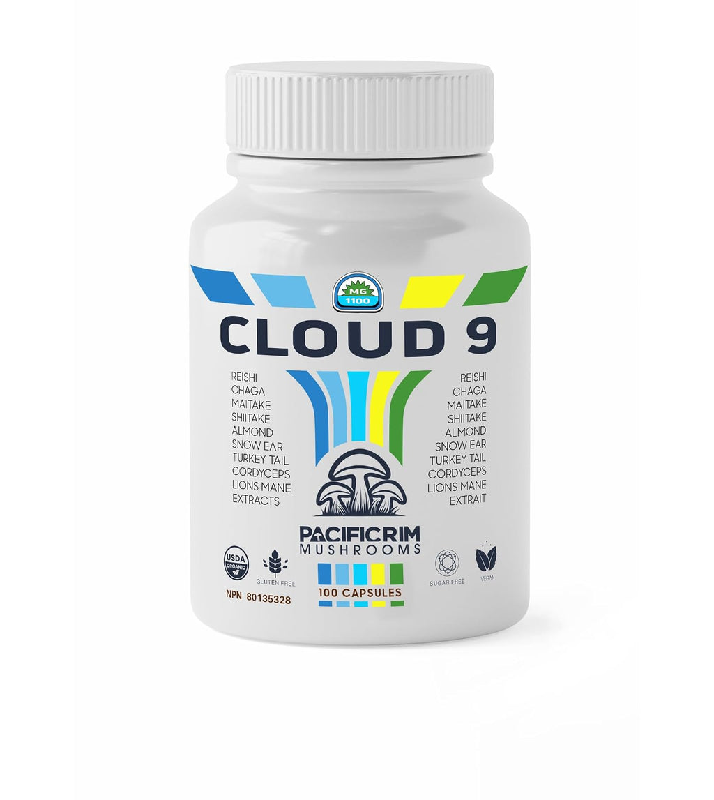 Cloud 9 mushroom capsules for wellness