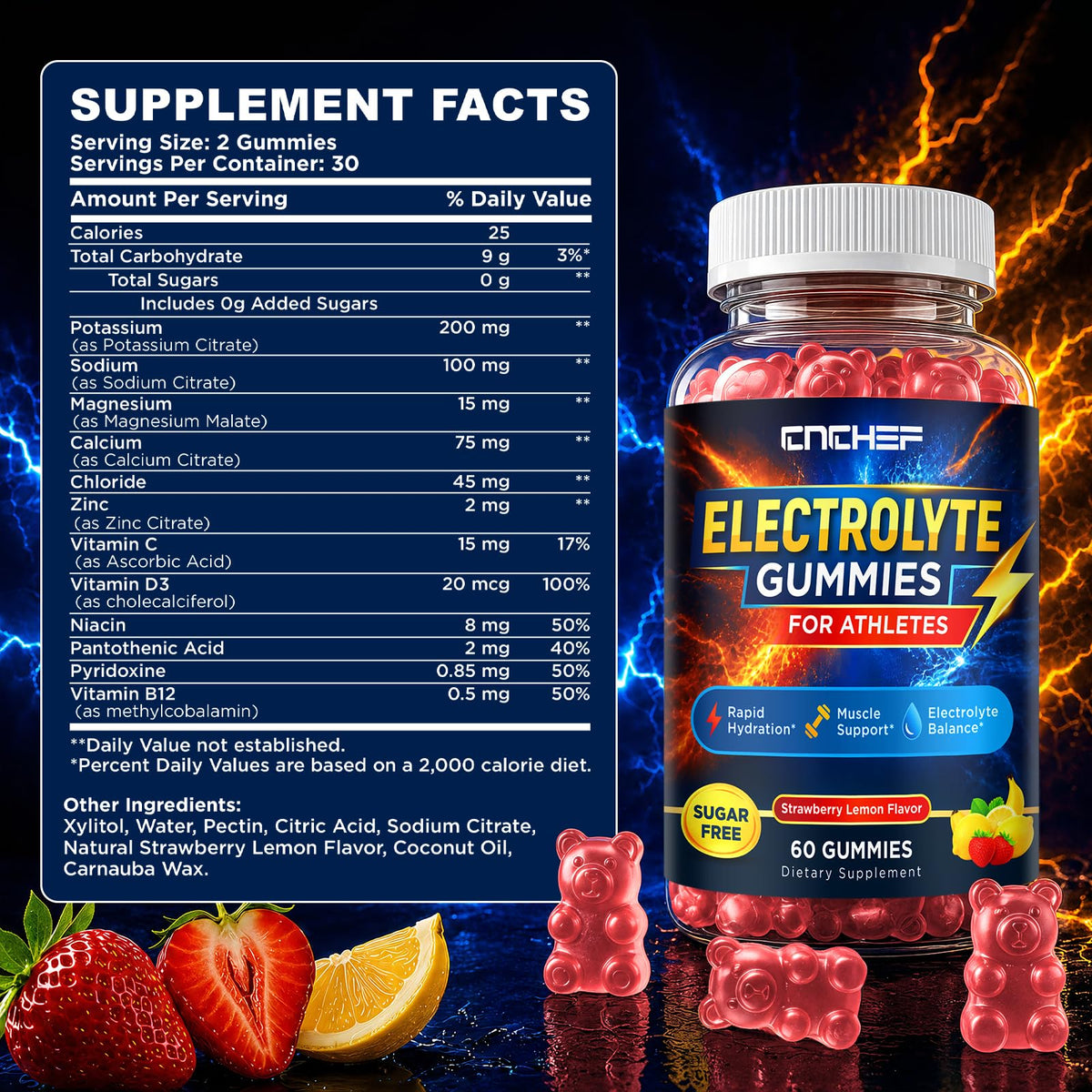 CNCHEF electrolyte gummies for hydration