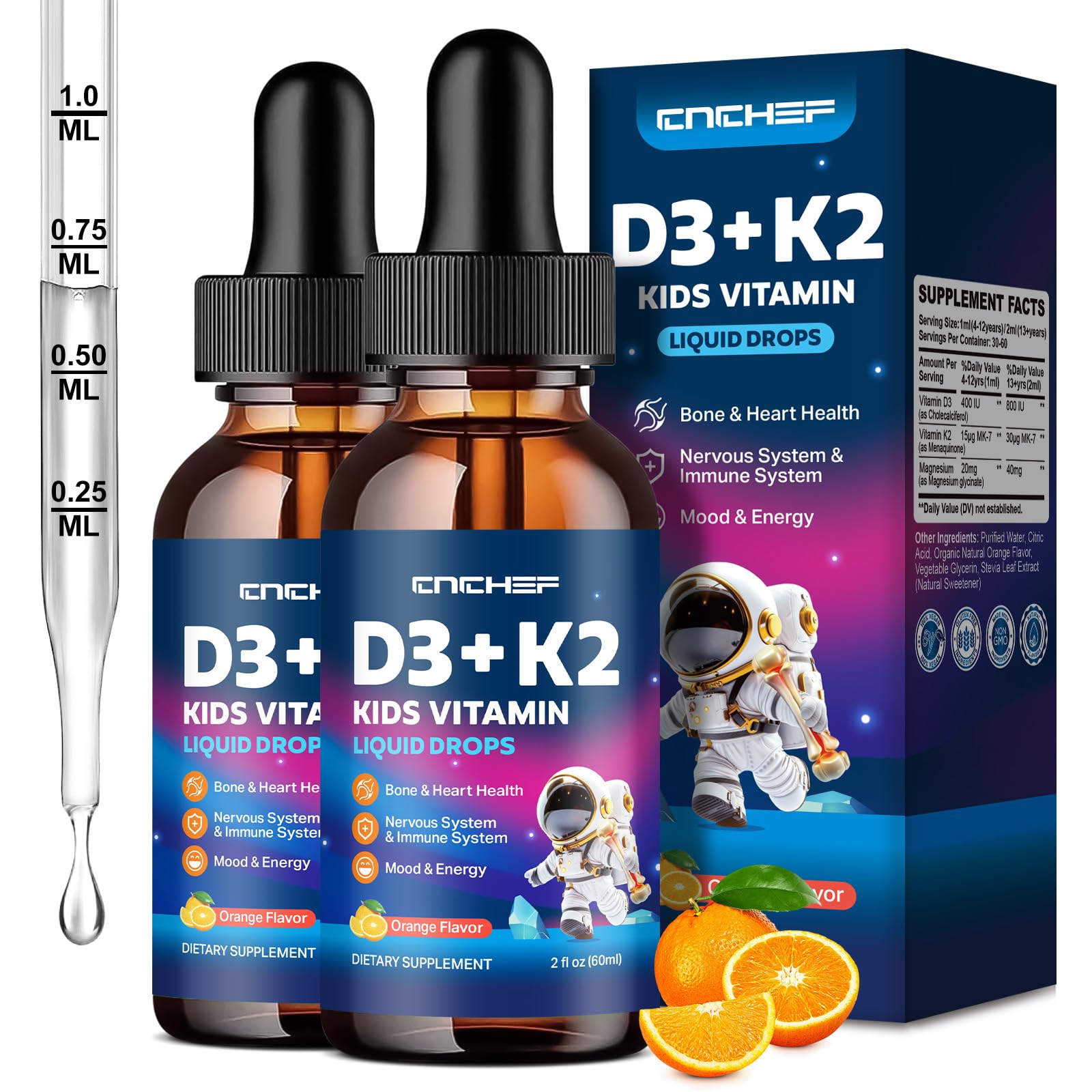 CNCHEF Vitamin D3 K2 drops for kids