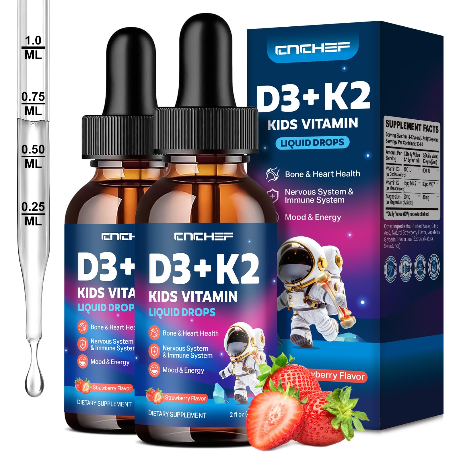 CNCHEF Vitamin D3 K2 drops for kids