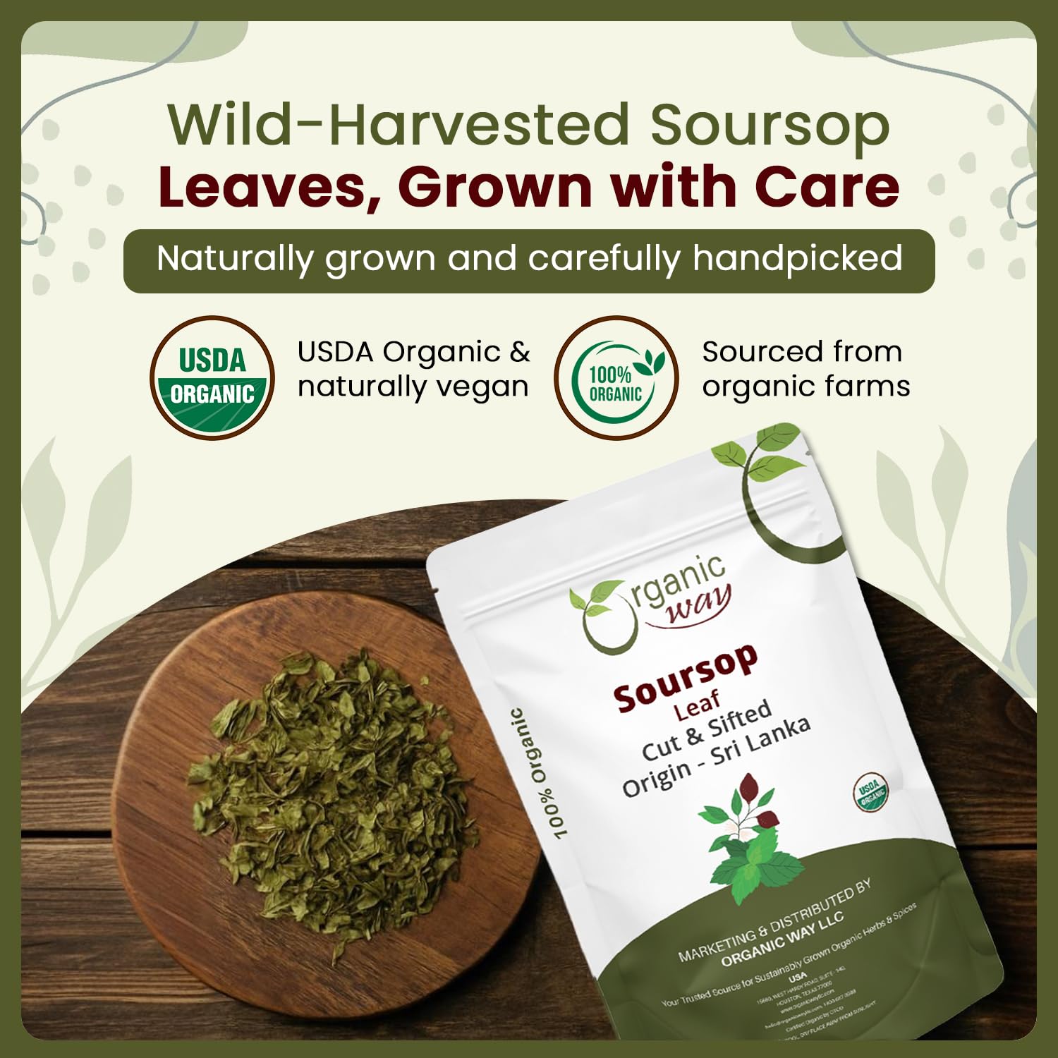 coarse cut soursop herbal infusion