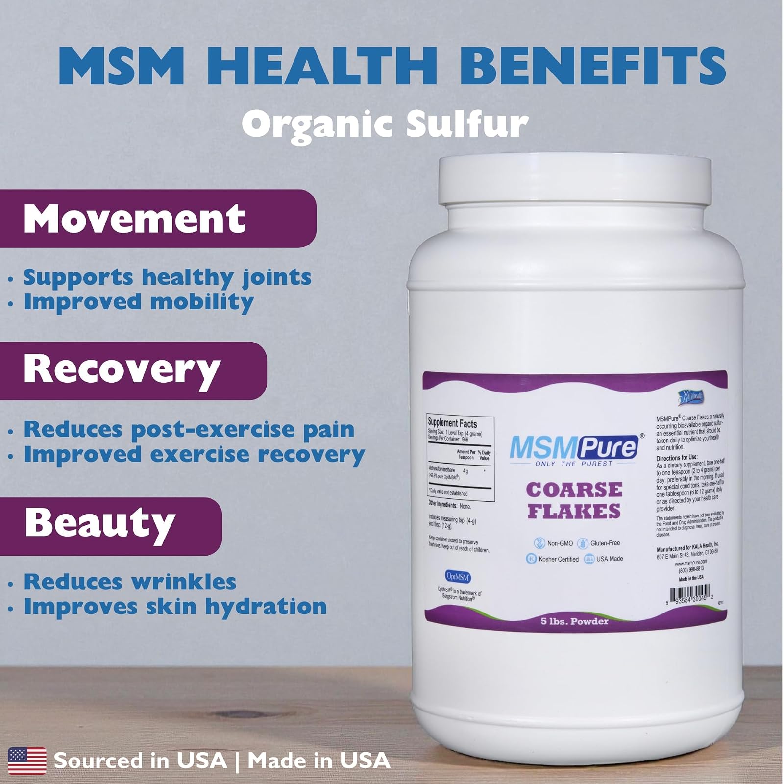 coarse flakes MSM for better sleep