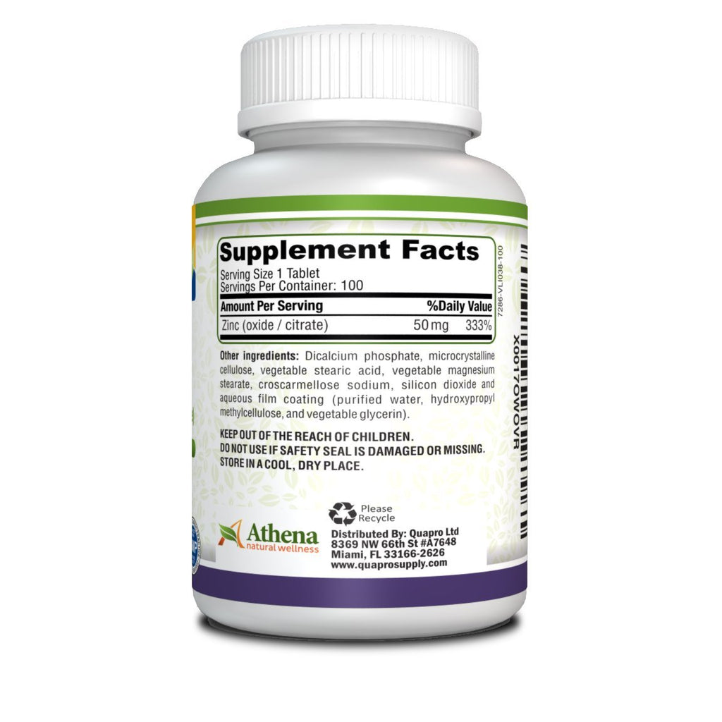 coated zinc tablets for easy swallowing